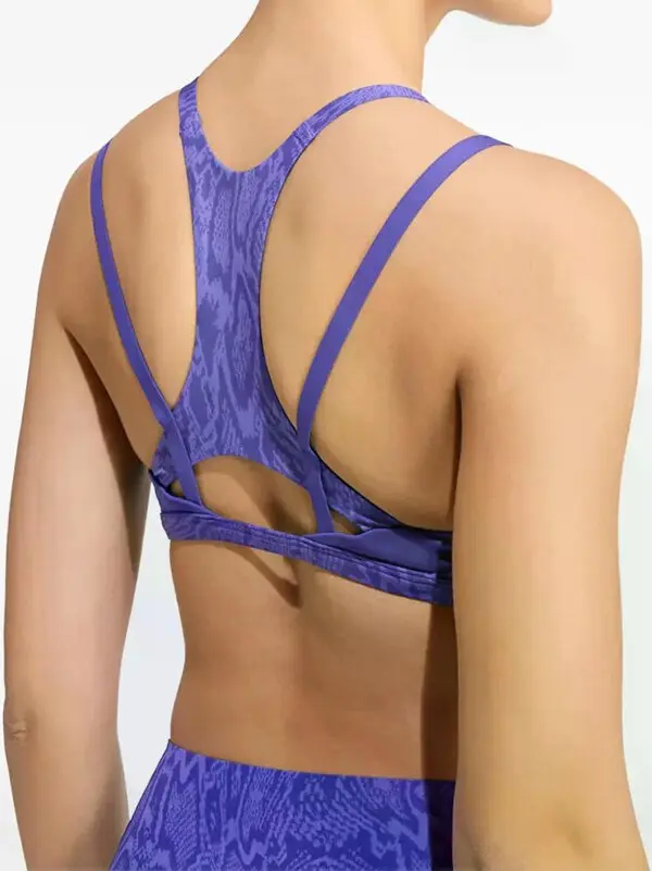 Adidas Optime Snake-print Sports Bra
