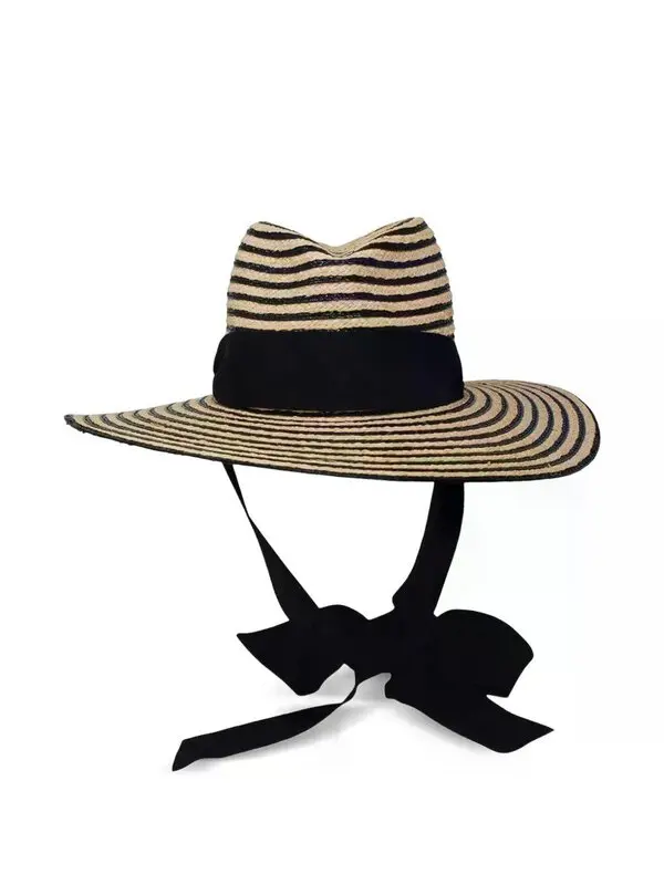 GIGI BURRIS MILLINERY Jeanne Striped Raffia Hat - Neutrals