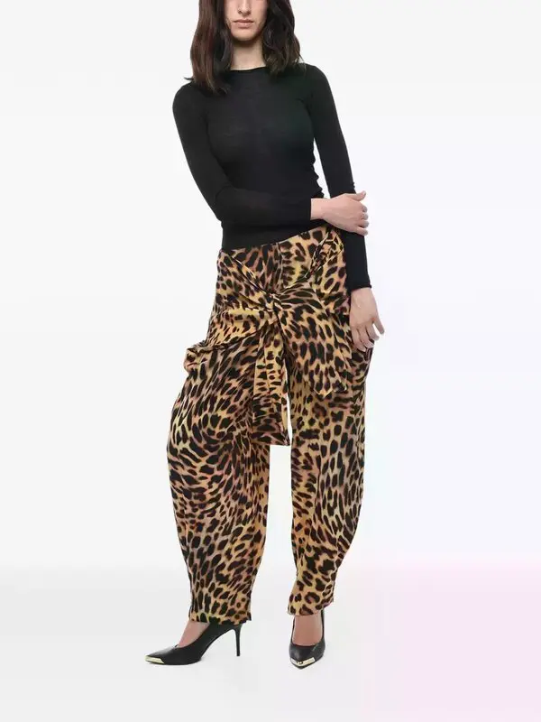 Stella McCartney Leopard-print Silk Trousers - Neutrals