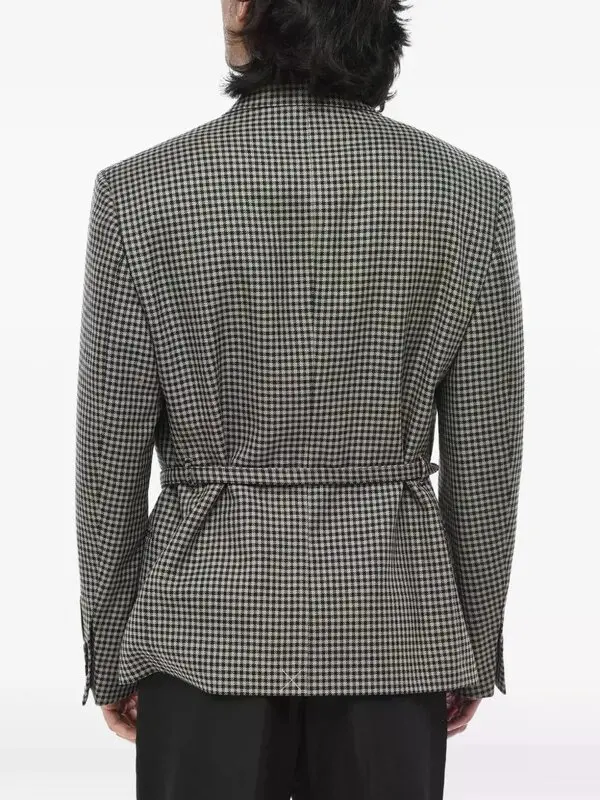 Off-White Houndstooth-pattern Belted Blazer