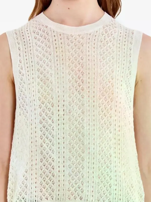 VICOLO Pointelle Knit Sleeveless Top