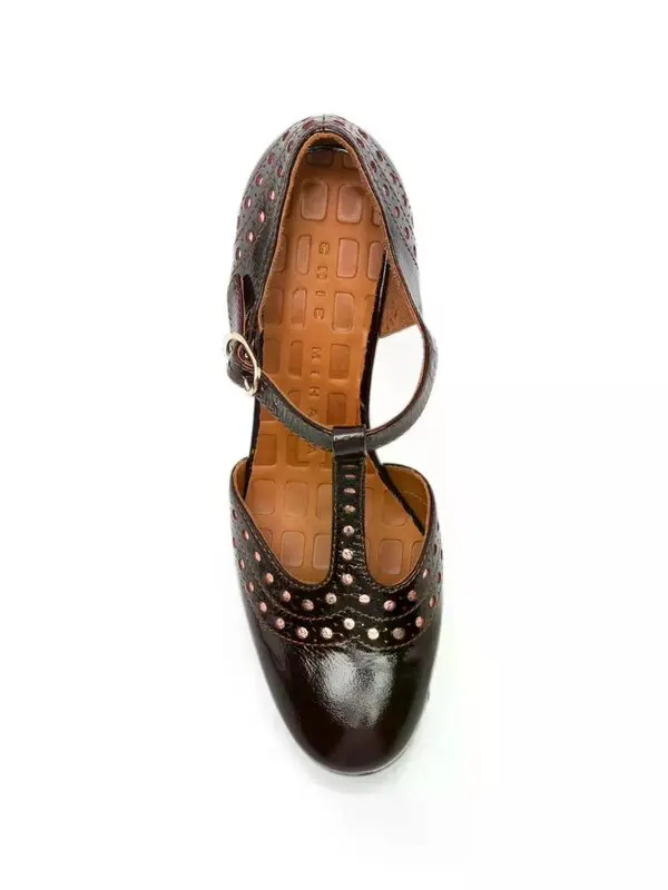 Chie Mihara Mante Perforated T-bar Heeled Pumps