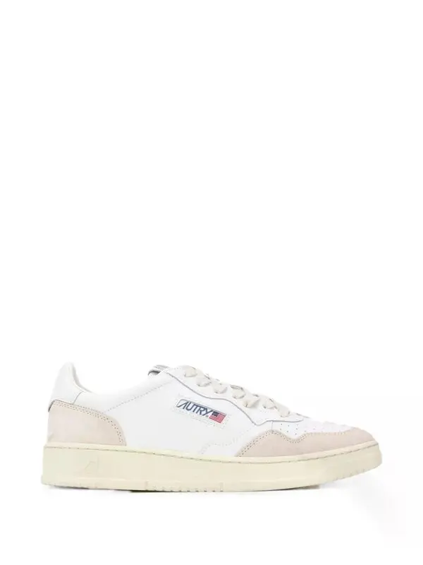 AUTRY Medalist Low Sneakers In Leather And Beige Suede - White