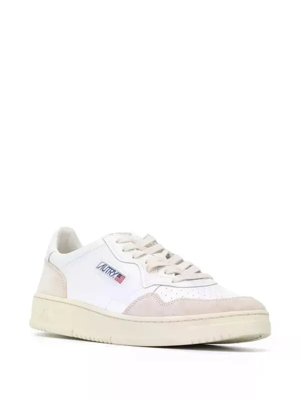 AUTRY Medalist Low Sneakers In Leather And Beige Suede - White