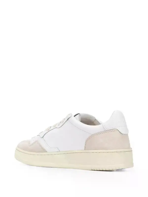 AUTRY Medalist Low Sneakers In Leather And Beige Suede - White