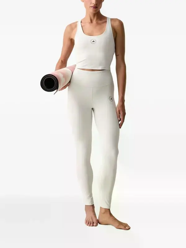 Adidas By Stella McCartney Logo-print Racerback Cropped Tank Top