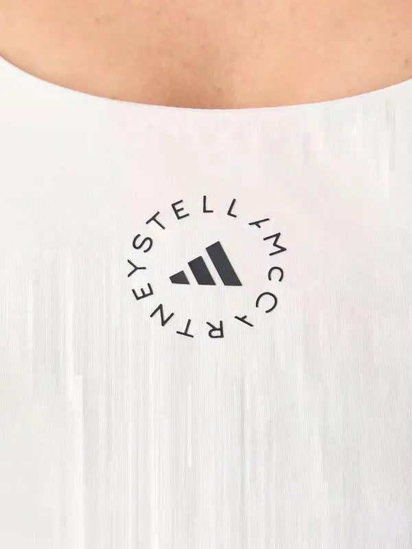 Adidas By Stella McCartney Logo-print Racerback Cropped Tank Top