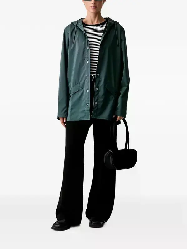 Rains Hooded Press-stud Coat