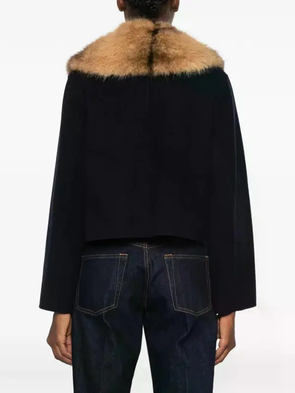 Maje Faux-fur Collar Button-down Coat