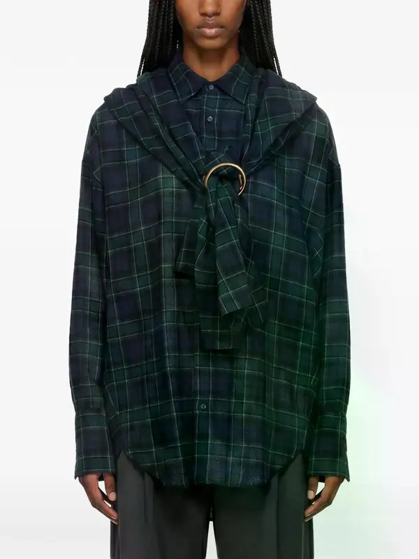 DARKPARK Check Pattern Ring Detail Shirt