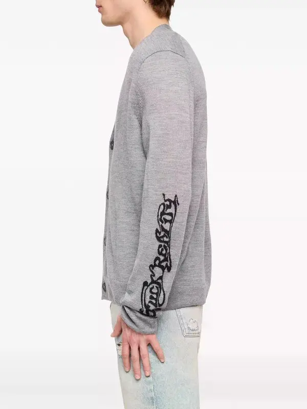 Zadig&Voltaire Remi Wool Cardigan With Jacquard Sleeve Detail