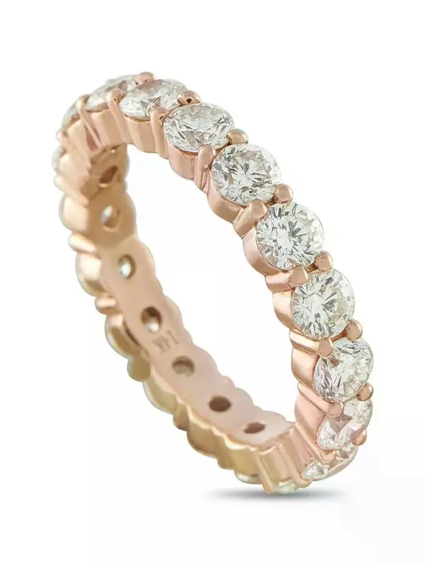 LB EXCLUSIVE 14k Rose Gold Diamond Eternity Ring - Pink