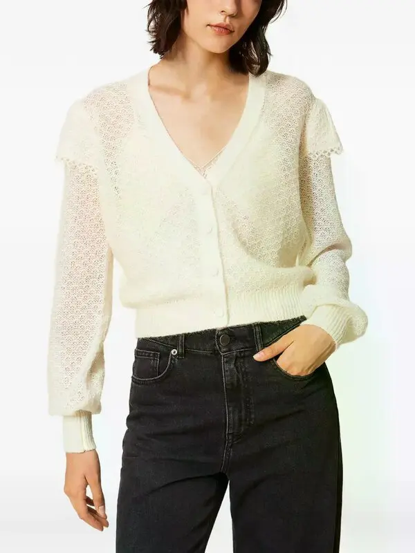 TWINSET Knitted Cardigan With Flounces And Scalloped Trim
