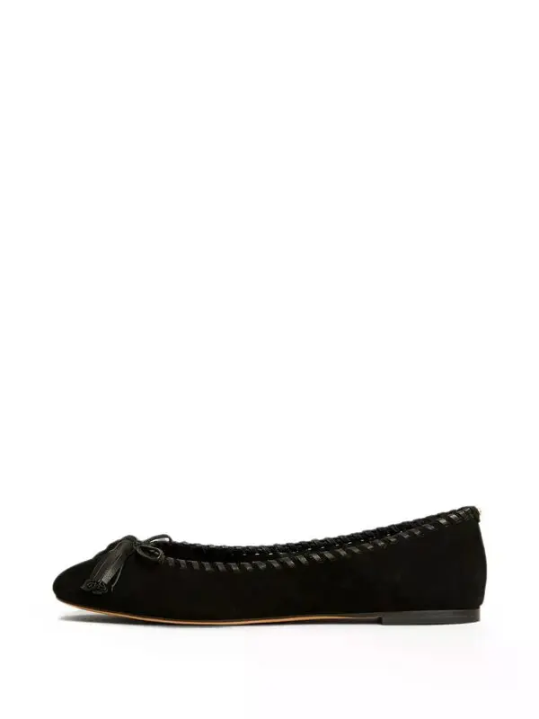 TWINSET Suede Ballet Flats With Bow