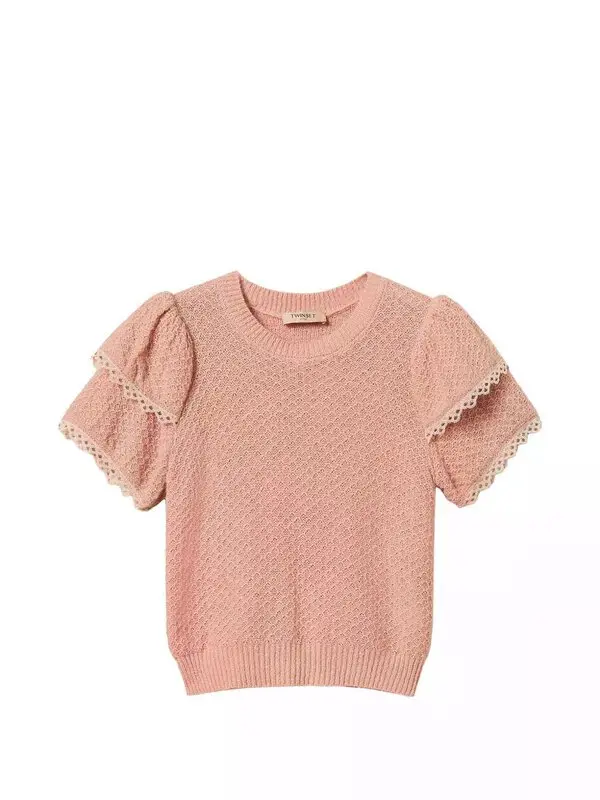 TWINSET Crew Neck Jumper With Flounces