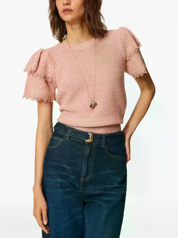 TWINSET Crew Neck Jumper With Flounces