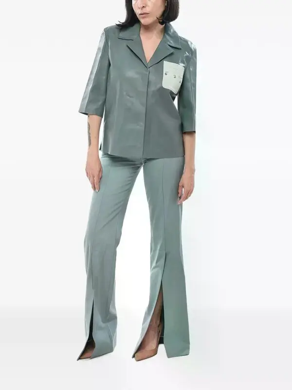 Off-White Logo-print Leather Shirt