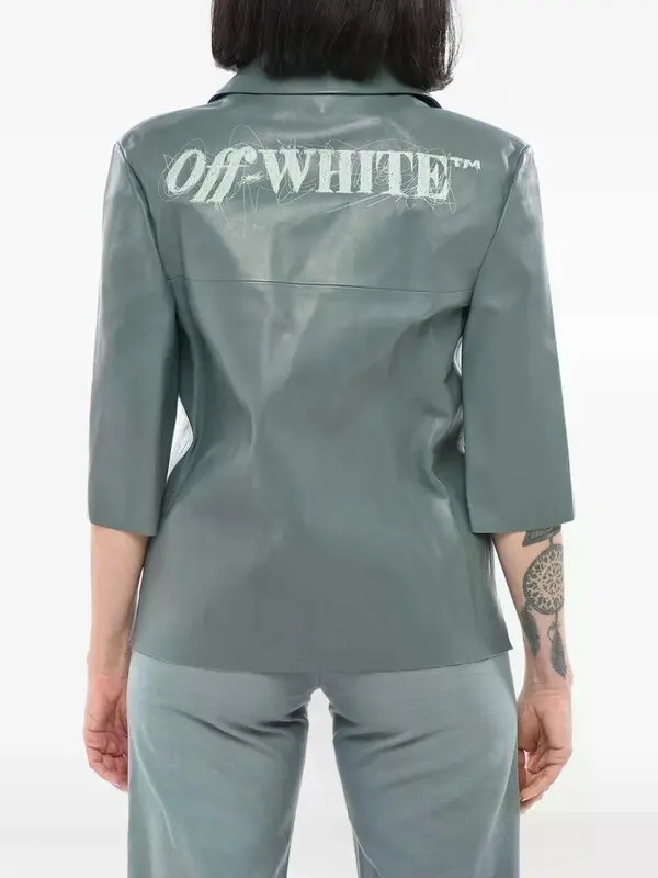 Off-White Logo-print Leather Shirt