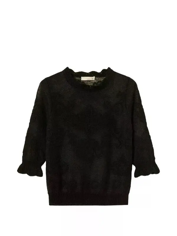 TWINSET Jacquard Alpaca Blend Jumper With Scalloped Trim