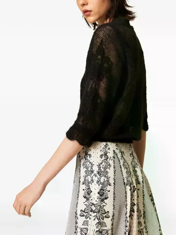 TWINSET Jacquard Alpaca Blend Jumper With Scalloped Trim