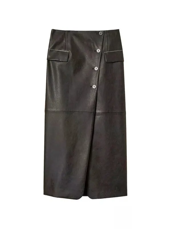 TWINSET Leather-like Wrap Skirt