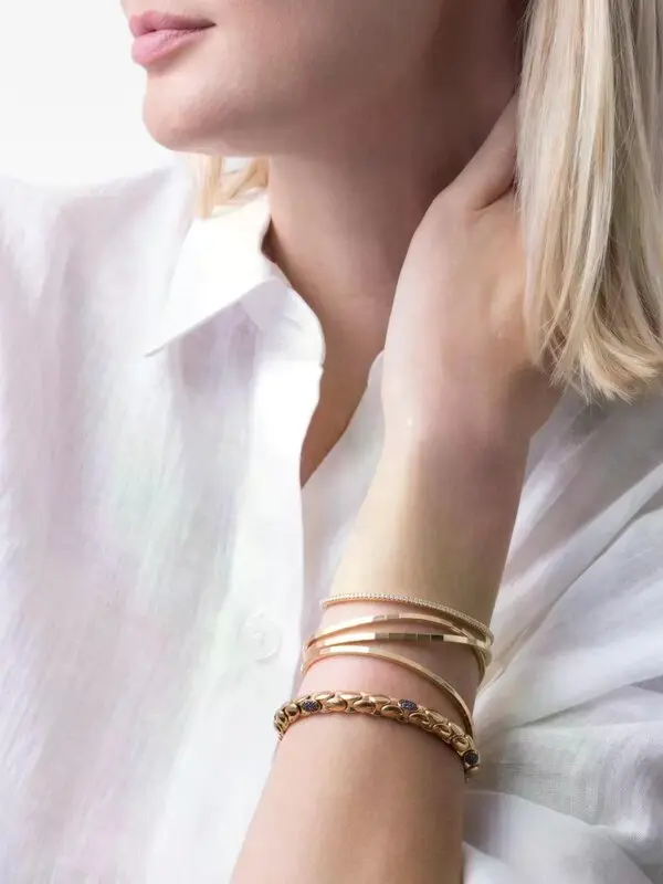 Roberto Demeglio Anaconda Black Diamond Bracelet - Gold