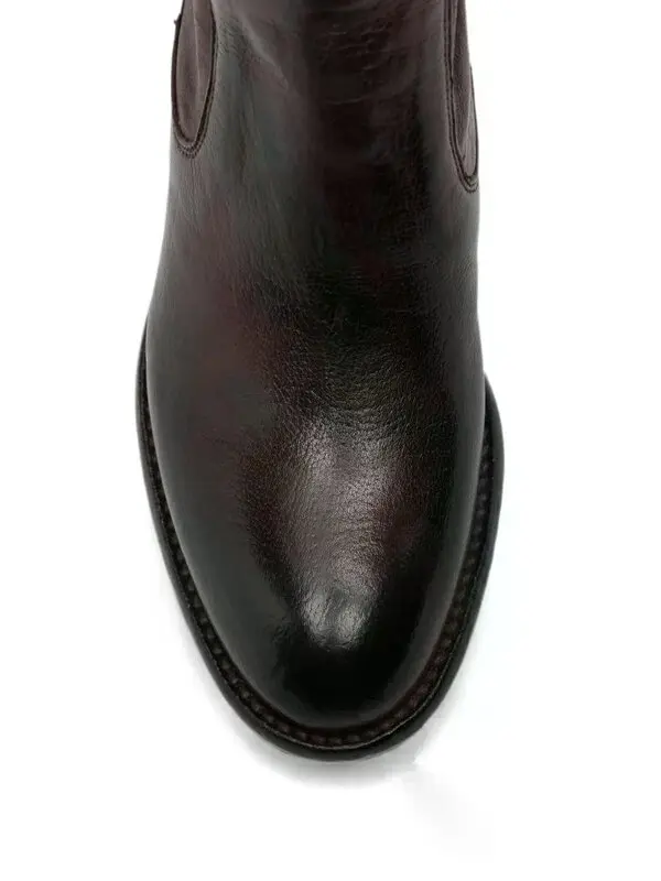 LEMARGO Rear-zip Leather Ankle Boots