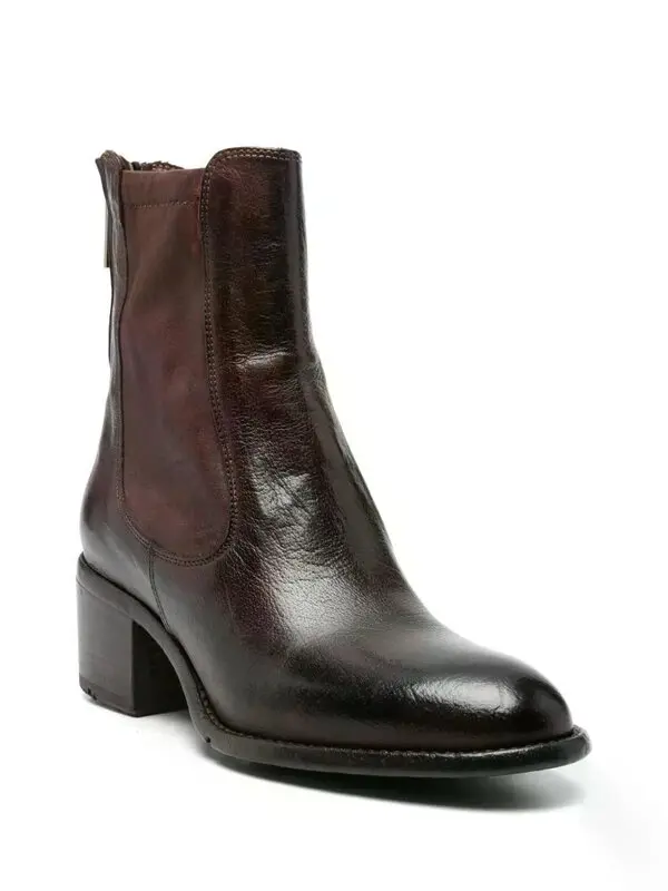 LEMARGO Rear-zip Leather Ankle Boots