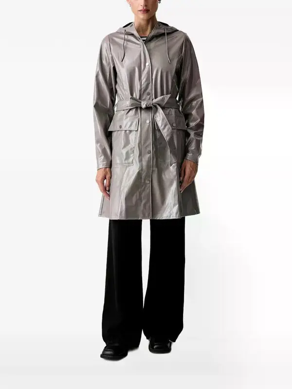 Rains Curve Belted Hooded Jacket