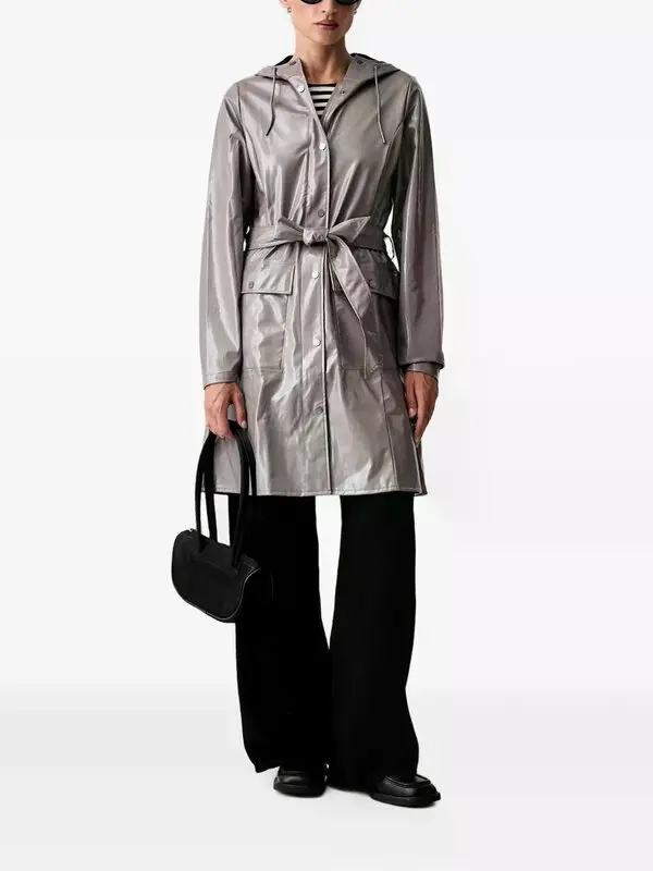 Rains Curve Belted Hooded Jacket