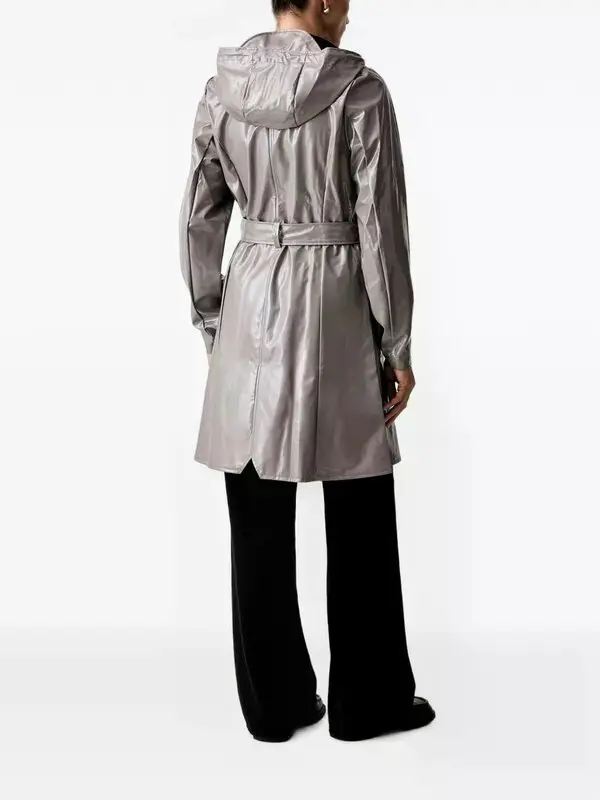 Rains Curve Belted Hooded Jacket