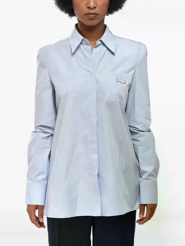 Off-White Poplin Shirt With Lace-up Back Detail