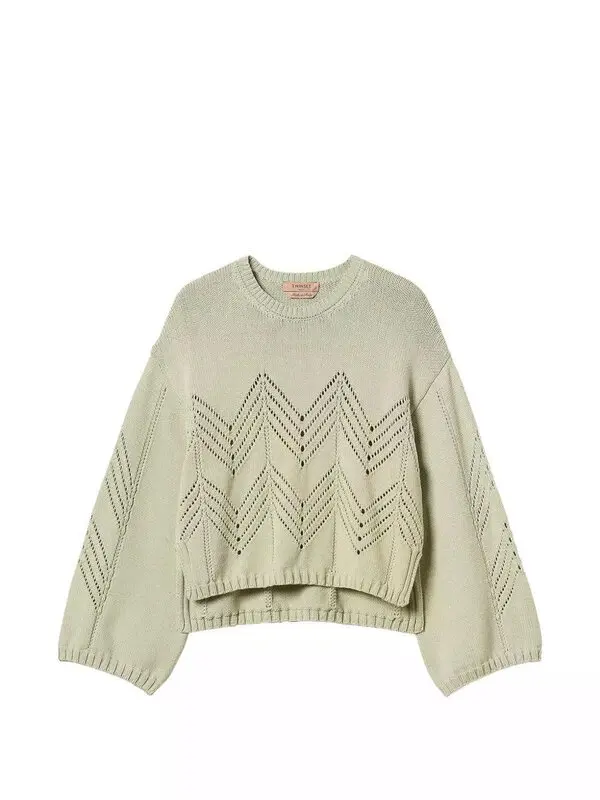 TWINSET Wool Blend Chevron Pattern Jumper