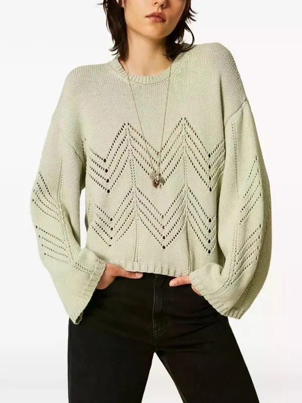 TWINSET Wool Blend Chevron Pattern Jumper