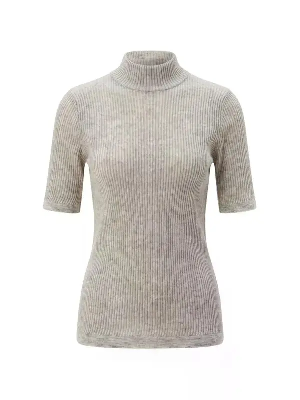 Brunello Cucinelli Ribbed-knit Short-sleeve Sweater