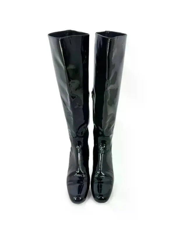 Saint Laurent Glitter Heel Knee-high Boots