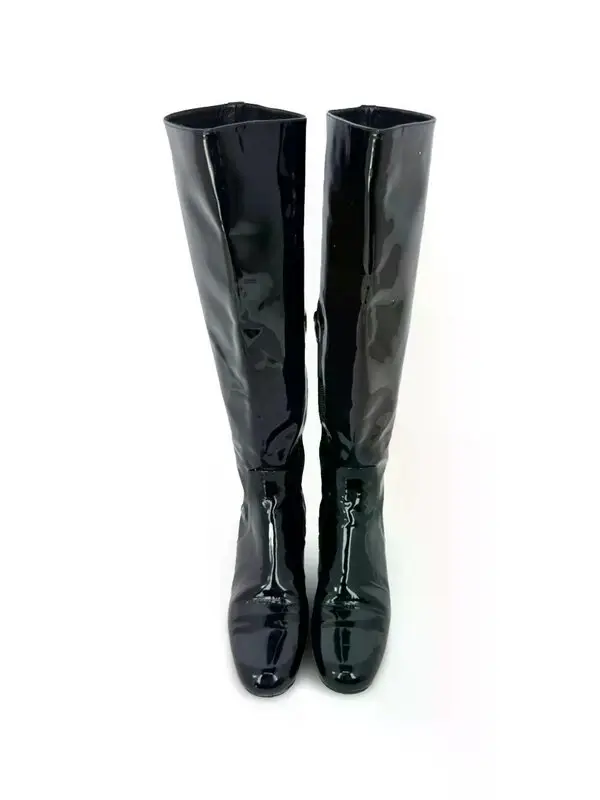 Saint Laurent Glitter Heel Knee-high Boots
