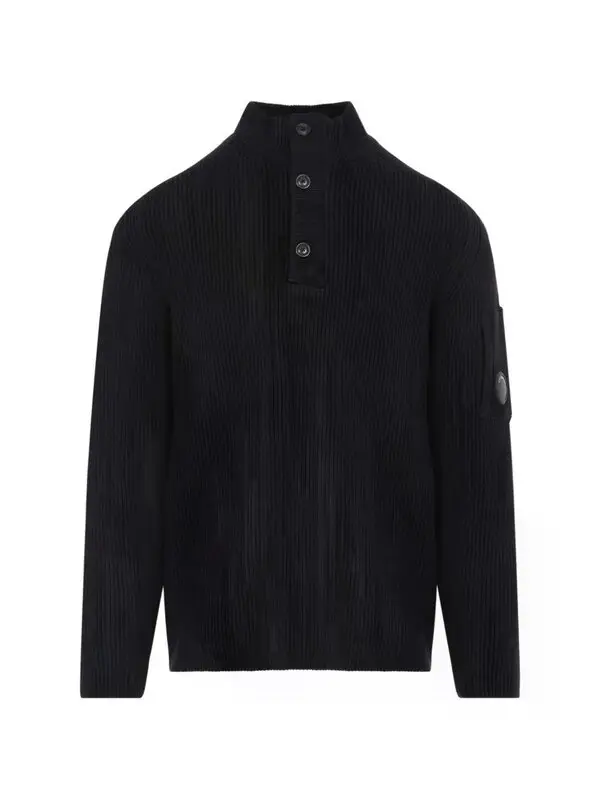 C.P. COMPANY Ribbed-knit Lens Detail Sweater