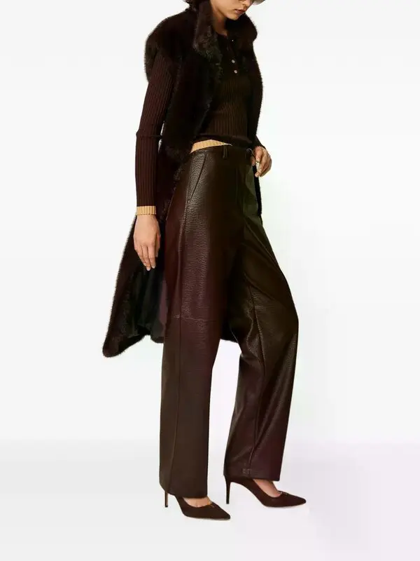 TWINSET Wide Faux-leather Trousers