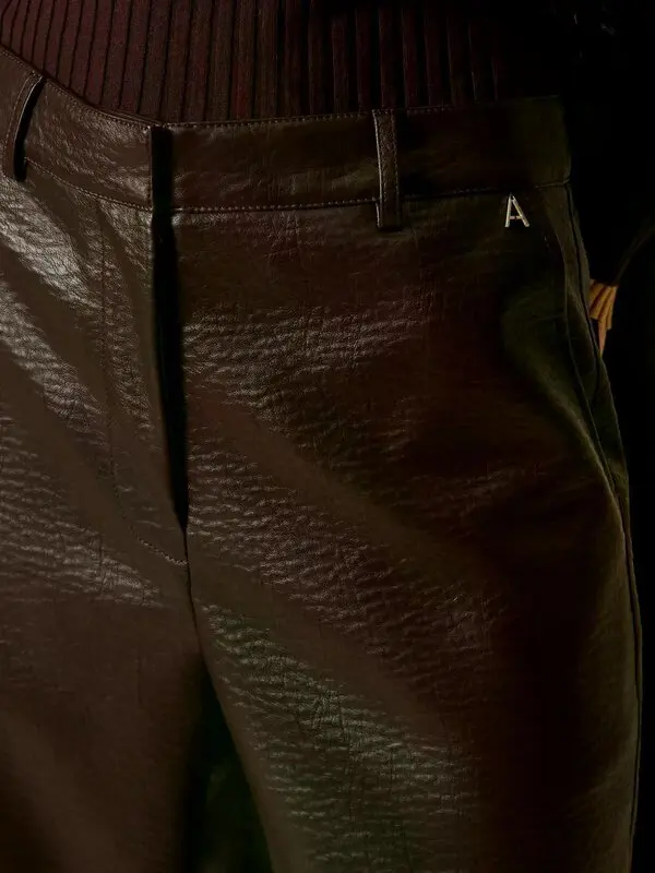 TWINSET Wide Faux-leather Trousers