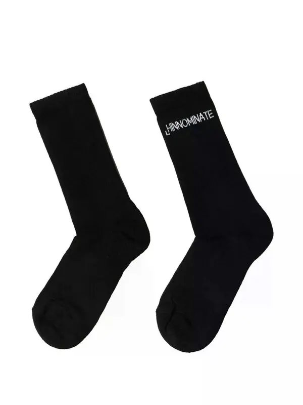 HINNOMINATE Ribbed Cotton Socks With Embroidered Logo - Black