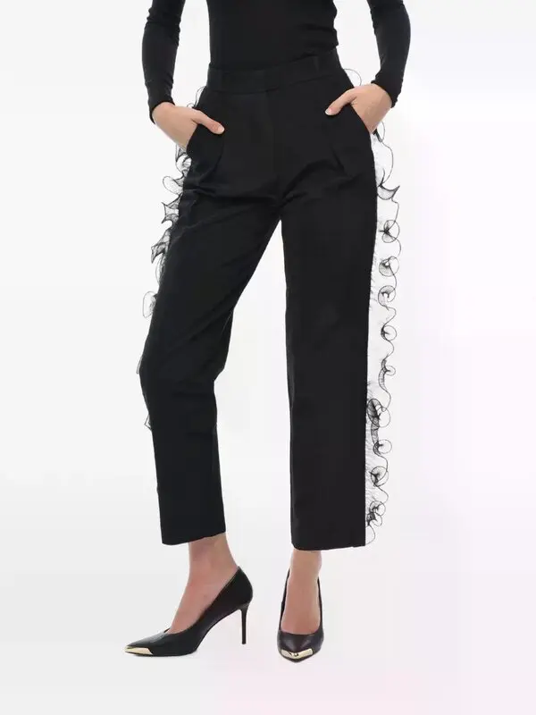 Stella McCartney Ruffle-trim Trousers - Black