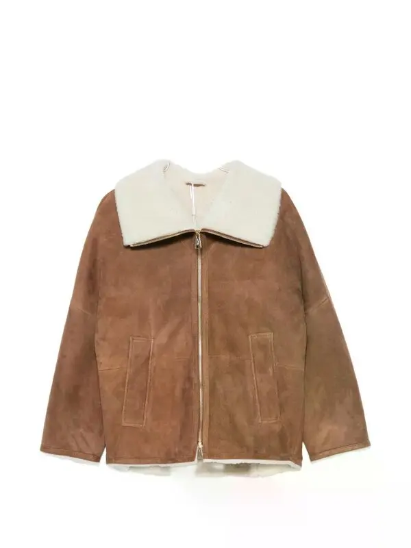 MANZONI 24 Shearling-collar Suede Jacket