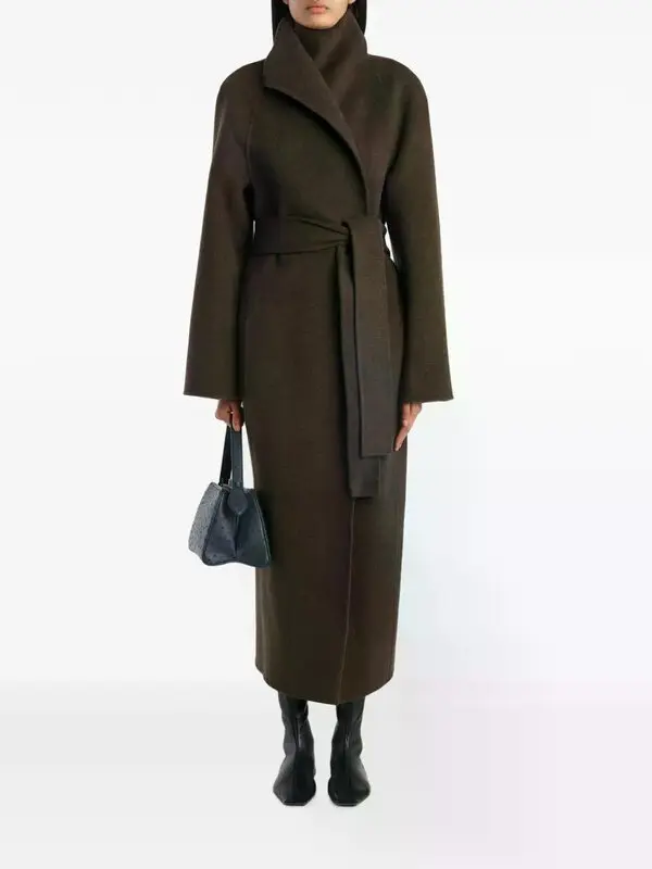 Khaite Romare Wool Wrap Coat - Brown