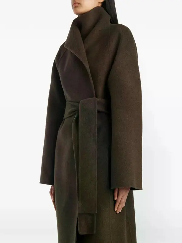 Khaite Romare Wool Wrap Coat - Brown