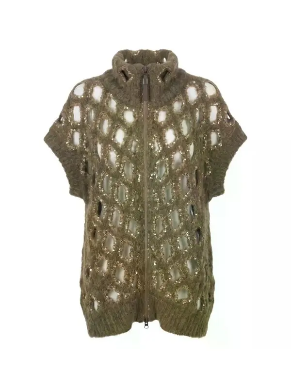 Brunello Cucinelli Sequin-embellished Open-knit Sweater