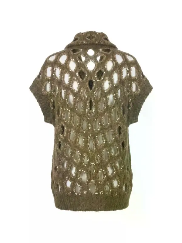 Brunello Cucinelli Sequin-embellished Open-knit Sweater