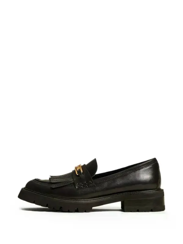 TWINSET Leather Loafers With Fringes