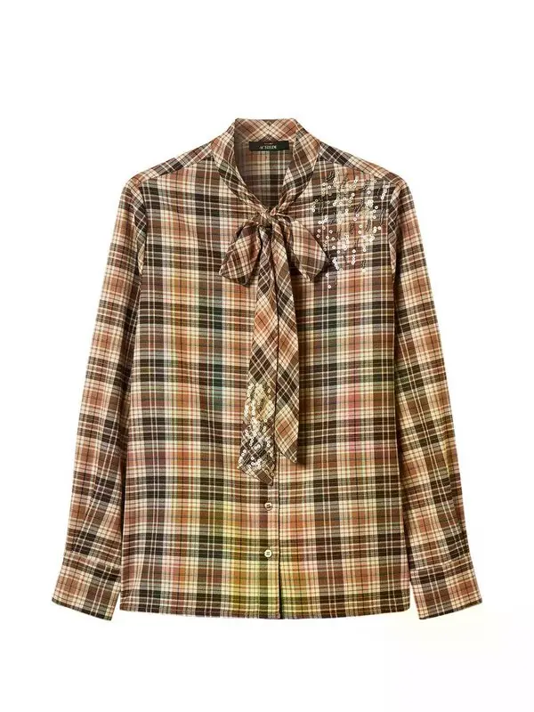 TWINSET Tartan Flannel Shirt With Embroidery