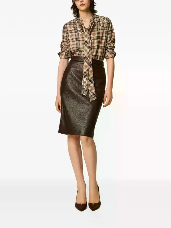 TWINSET Tartan Flannel Shirt With Embroidery